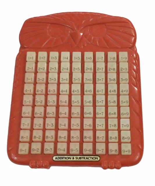 VINTAGE RED OWL Addition Subtraction Push to See Answers Board ...