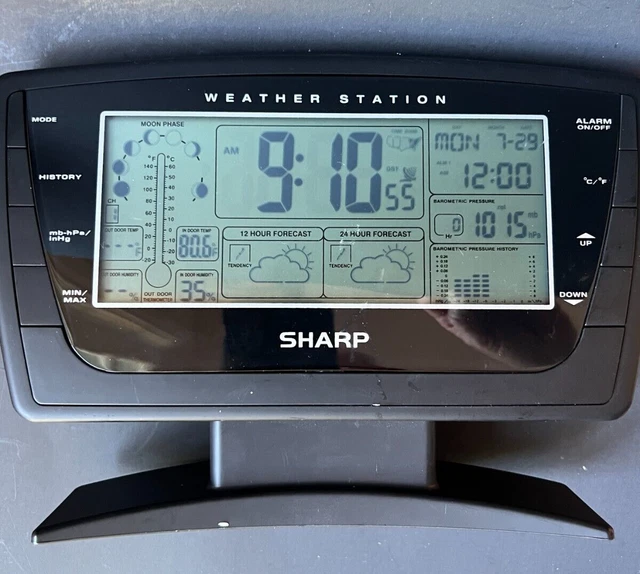 SHARP WEATHER STATION Model SPC502 Moonphase Barometric Pressure (No ...