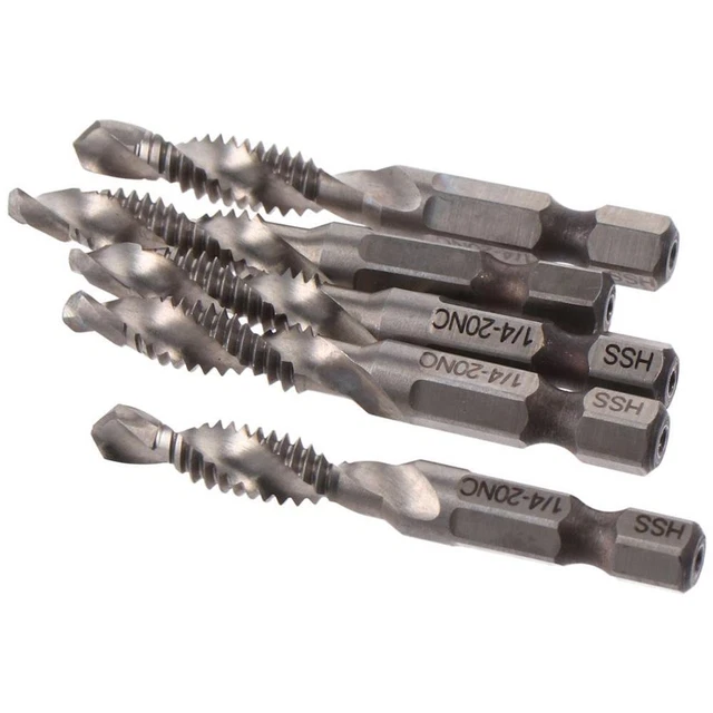 5PCS 1/4-20NC TAP Drill Bit HSS Screw Thread Bit Metal Working EUR 9,46 ...