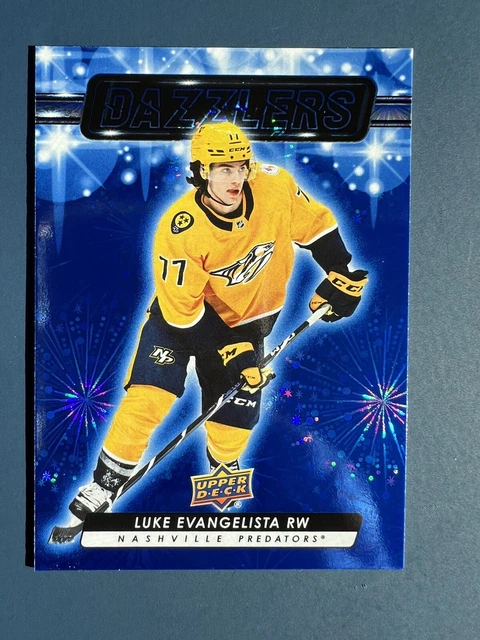 LUKE EVANGELISTA 2023-24 ponte superiore serie 2 ABBAZZLERS BLU ROOKIE ...