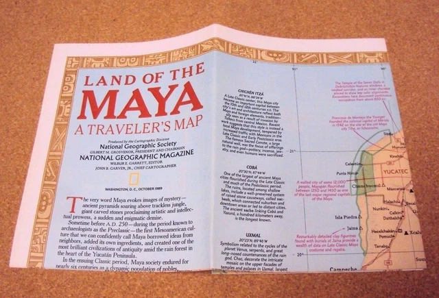 NATIONAL GEOGRAPHIC MAGAZINE October Oct 1989 Traveler's Map Land Of ...