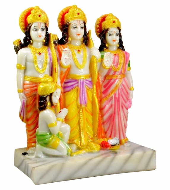 RAM DARBAR RESIN Statue Idol - Hindu Gods Lord Rama Laxman Sita and ...