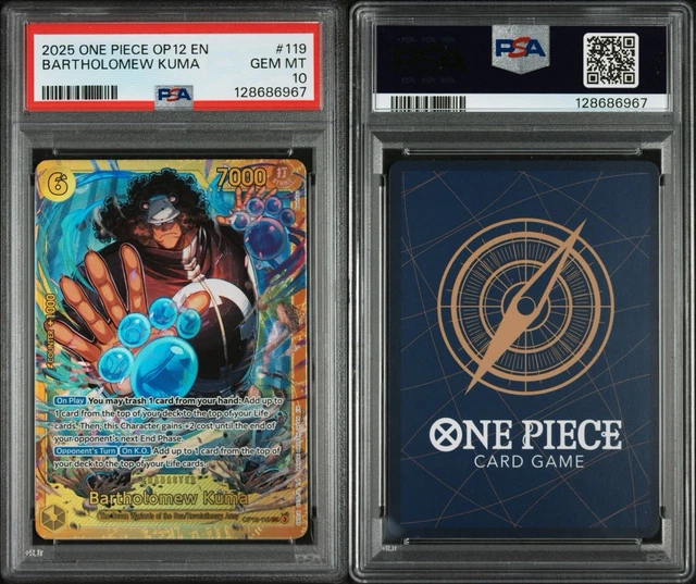 2025 ONE PIECE Op12-Legacy Of The Master #119 Bartholomew Kuma Psa 10 ...
