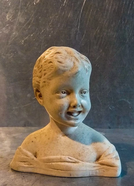 BUSTE SIGNÉ DONATELLO Le Rieur garçon plâtre ciré patiné Desiderio da ...