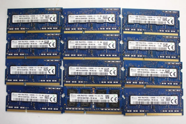 LOT DE 12 Sk Hynix 4GB 1Rx8 Sodim HMT451S6BFR8A-PB PC3L-12800S-11-13-B4 EUR 50,12 - PicClick FR