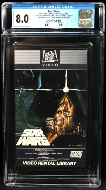 CGC 8.0 CIB Star Wars Video Rental Library Fox video First Print 1982 ...