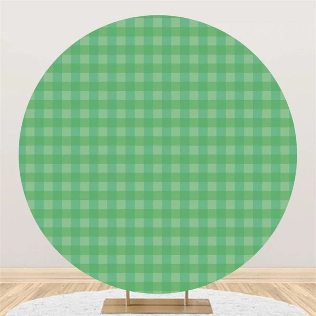 GREEN CHECKERED PATTERN Round Birthday Party Backdrop $35.95 - PicClick AU