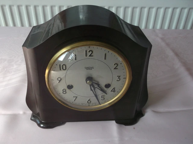 VINTAGE C1950S ENGLISH Smiths Enfield Bakelite Chiming Mantel Clock ...
