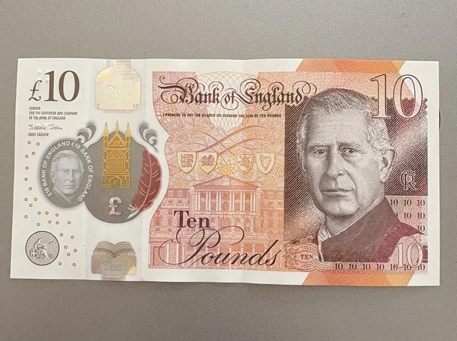 NEW KING CHARLES III Polymer £10 pound Note £104.68 - PicClick UK