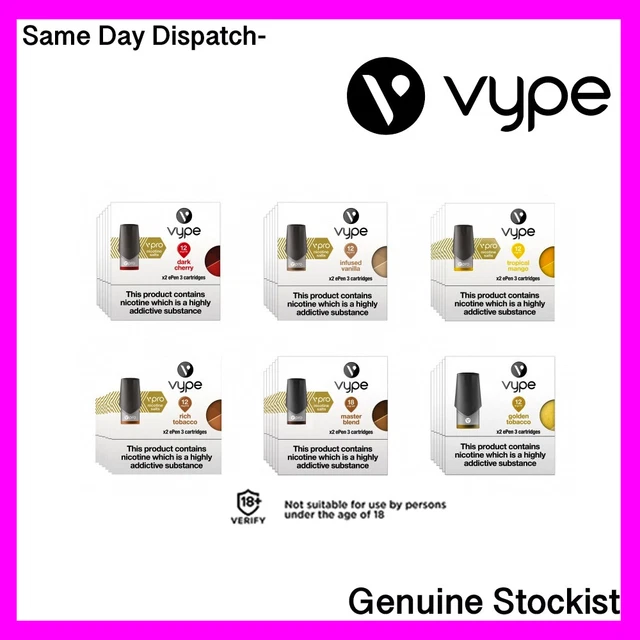 VYPE VUSE V PRO ePen 3 Refill Pods Nicotine Salts Cartridge ALL ...
