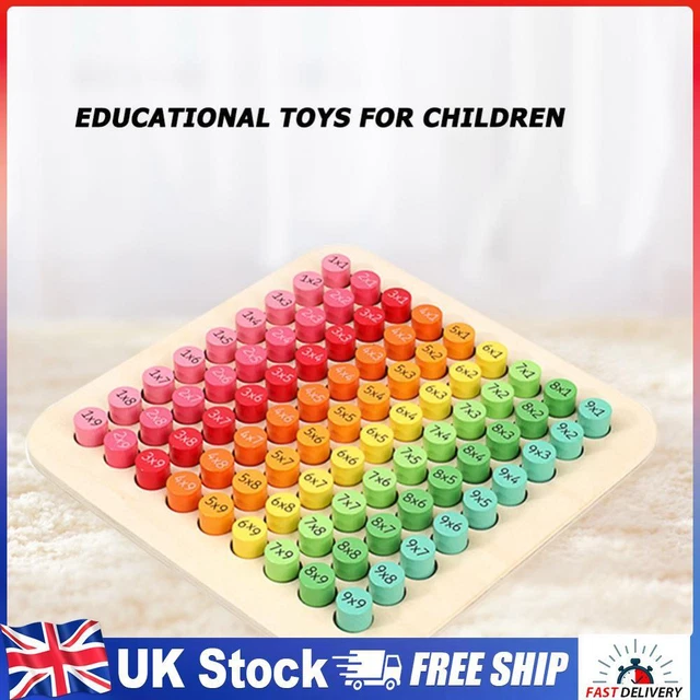 BABY WOODEN TOYS 9x9 Multiplication Table Math Blocks Toy Montessori ...