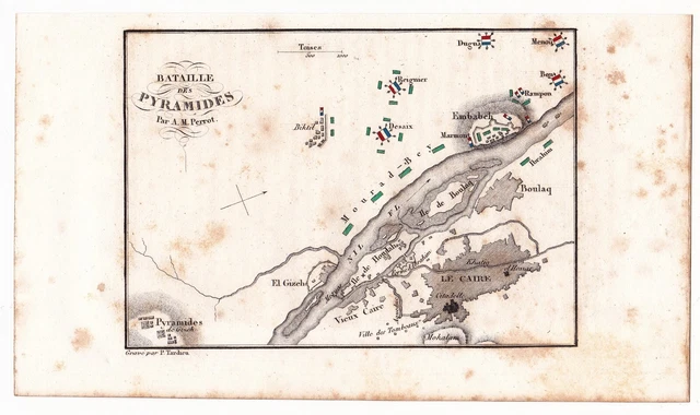 CARTE XIXE BATAILLE Pyramides Campagne Egypte Napoléon Bonaparte Egypt ...