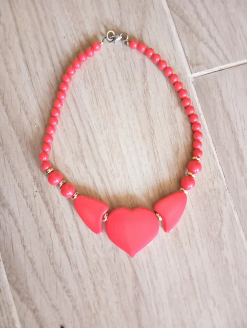 ANCIEN COLLIER ROUGE vintage/plastique ou bakélite EUR 7,00 - PicClick FR