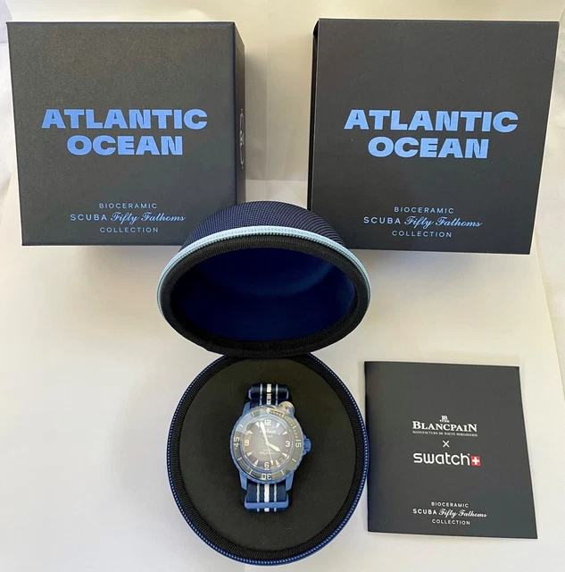 BLANCPAIN X SWATCH Bioceramic Scuba Fifty Fathoms ATLANTIC OCEAN - New EUR 465,00 - PicClick DE