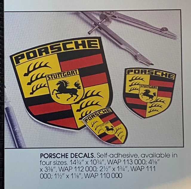 PORSCHE STUTTGART WAPPEN Aufkleber Sticker 1980er Jahre Automobilia NOS ...