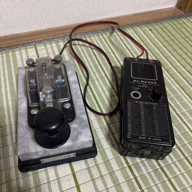 HI MOUND HK-808 Morse Code Key Vintage Japan Tested Retro Marble Base ...