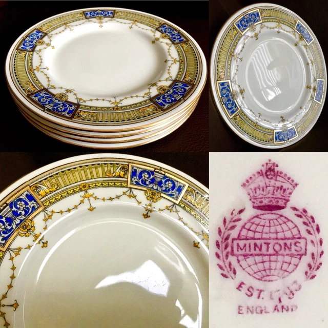 SET OF 4 Rare Antique (1920s) English “Minton” H3536 Bone China Plates ... SET OF 4 Rare Antique (1920s) English “Minton” H3536 Bone China Plates ...