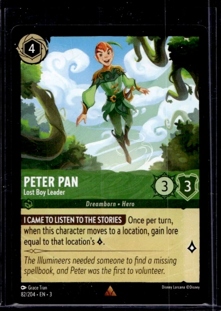 DISNEY LORCANA INTO the Inklands Peter Pan Lost Boy Leader non feuille ...