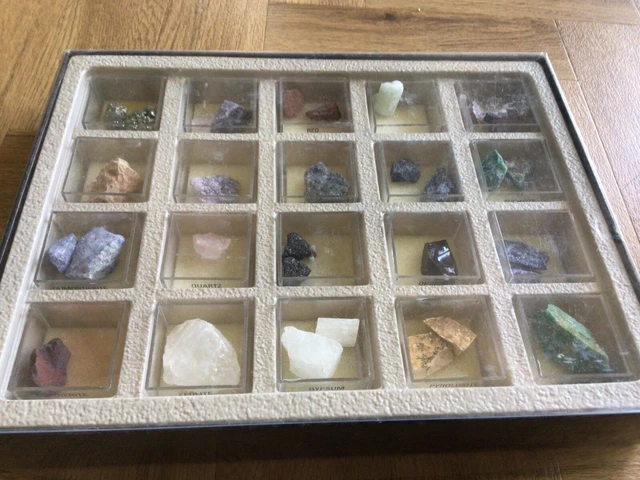 TREASURES OF THE Earth Crystal Collection Tray Of 20 Raw Crystals £16. ...