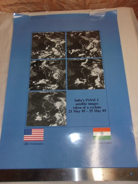 POSTER - INDIA'S Insat 1 / Satellite Images Taken Of A Cyclone - May ...