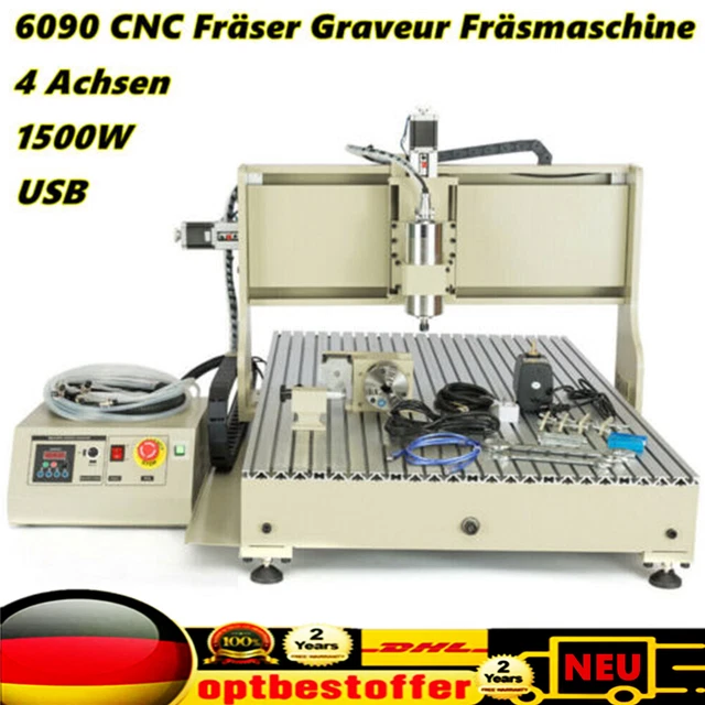 USB 4 ACHSEN 6090 CNC Fräser Graveur Fräsmaschine 1500W VFD 3D mit Controller EUR 2.026,37 ...