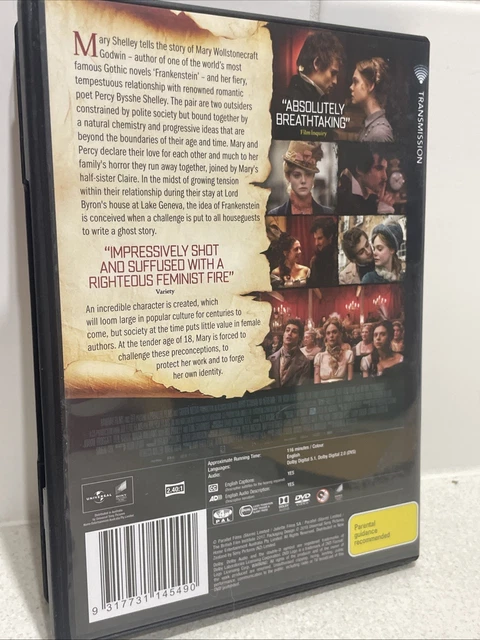 MARY SHELLEY (DVD, 2017) Elle Fanning, Bel Powley | Region 4 Rare ...