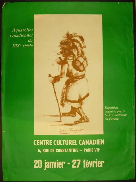AFFICHE EXPOSITION AQUARELLES canadiennes du XIX ème centre culturel ...