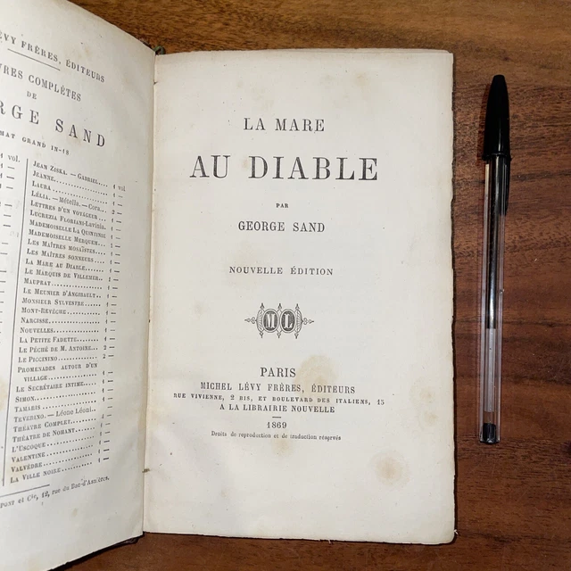 LA MARE AU diable -George Sand-1869-Editeurs Michel Levy EUR 24,90 ...