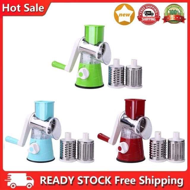 MANUAL VEGETABLE FRUIT Rotating Cutter Potato Cheese Round Slicer ...