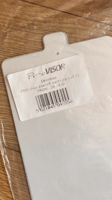 GENUINE DEVILBISS PRO Visor Air Fed Mask Peel/Pull Off Visors Sealed ...