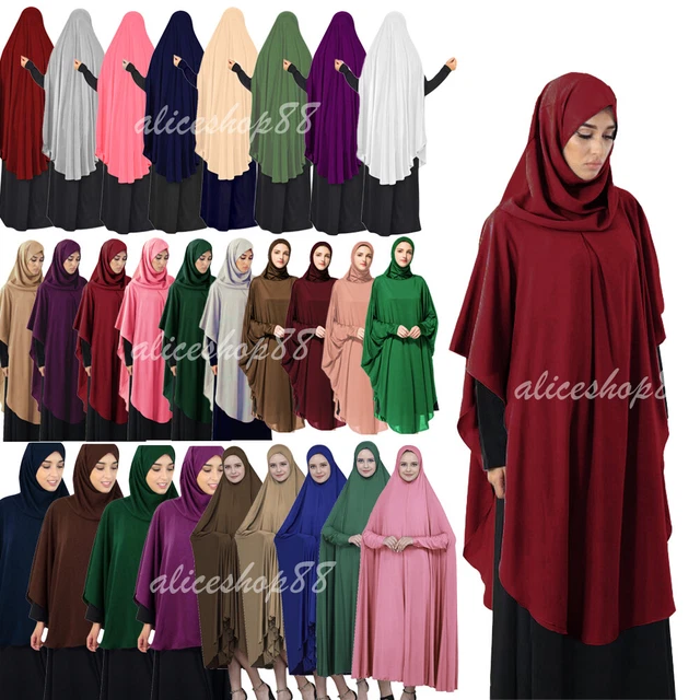MUSLIM WOMEN PRAYER Dress Overhead Kaftan Long Hijab Abaya Khimar Arab ...