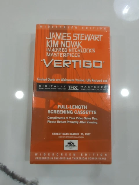 VERTIGO (VHS, 1997, Widescreen) Hitchcock Rare Demo Screener SEALED ...