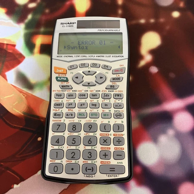 PROGRAMMABLE SCIENTIFIC CALCULATOR Sharp El-5160S Pythagoras With ...