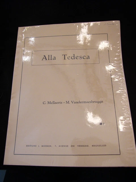 PARTITURA ALLA TEDESCA C Mellaerts M Vandermaesbrugge Foglio Musicale ...
