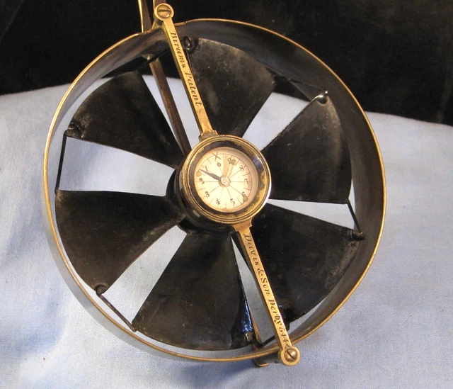 ANTIQUE BRASS ANEMOMETER Birams Patent Davis & Son Derby Wind ...