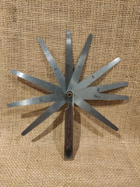 VINTAGE IMPERIAL feeler gauge set 10 blade 0.0015" to 0.025" Ex Mod ...