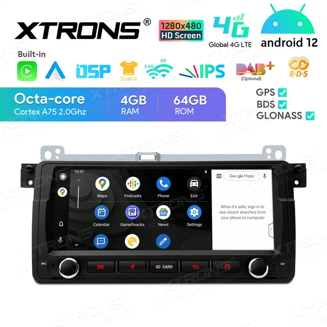 OCTA CORE 4GB 64GB Android 12.0 autoradio DSP GPS Navi WiFi per BMW E46 ...