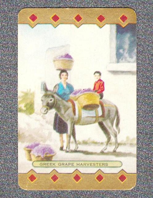 VINTAGE SWAP PLAYING Card 1950's Coles Card GREEK GRAPE HARVESTERS ...
