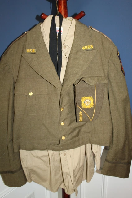 ORIGINAL WW1/WW2 U.S. Military War Veteran VFW Officers Named Uniform ...