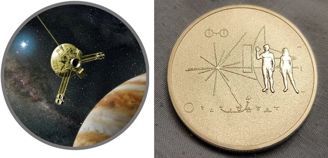 PIONEER SILVER COIN NASA Space Exploration Satellite Jupiter Saturn ...