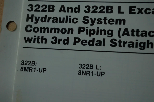 CAT CATERPILLAR 322B Bagger Hydraulik Schema Schlauch Diagramm Handbuch ...