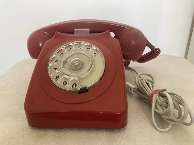 ORIGINAL RED VINTAGE Rotary Dial Telephone With Lead Not Tested £26.72 ...