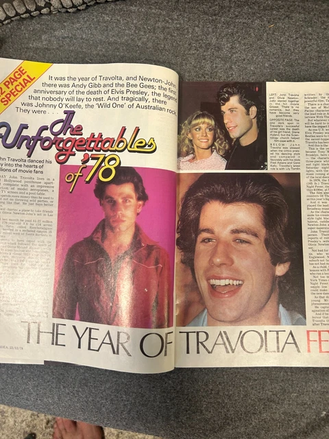 OLIVIA NEWTON-JOHN TRAVOLTA Grease Andy Gibb New Idea Magazine December ...