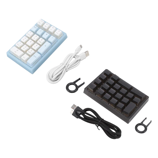 21 KEY NUMERIC Keypad RGB Backlit Ergonomic Mechanical Numpad Numeric ...