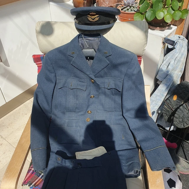 WW2 RAF PILOT OFFICERS UNIFORM, HAT, TUNIC,TROUSERS ORIGINAL 1943 Dated ...