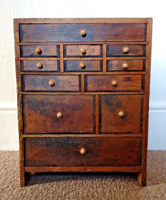 ANTIQUE WATCHMAKERS TOOLBOX drawers £325.00 - PicClick UK