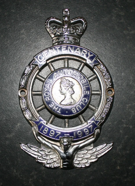 ROYAL AUTOMOBILE CLUB Centenary 1897 1997 Rac Vintage Car Badge Emblem ...