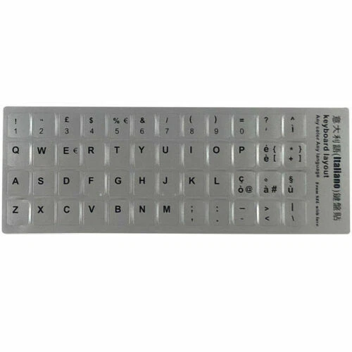 GRAY STICKERS LETTERS for Italian Keyboard Silver £3.70 - PicClick UK