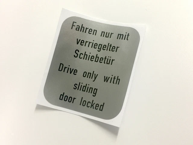 VW CAMPERVAN / Bus / T3 / T25 Westfalia "Sliding Door Shut" Sticker £2. ...