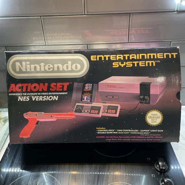 NINTENDO NES ACTION Set Boxed Super Mario Duck Hunt 3 Controllers ...